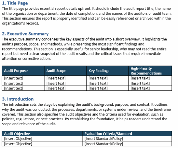 Audit Report Template for Word (Free Download)