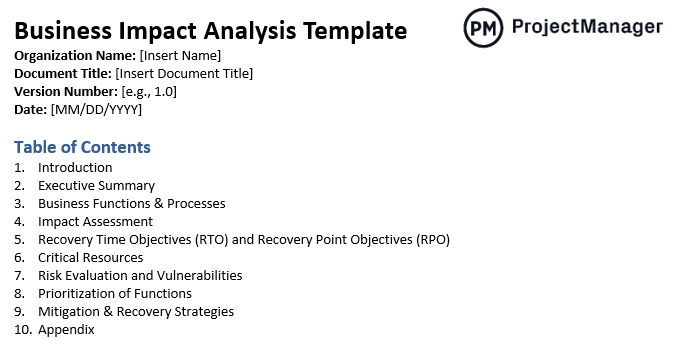 Business Impact Analysis Template for Word (Free Download)