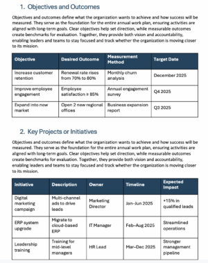 Annual Work Plan Template for Word (Free Download)