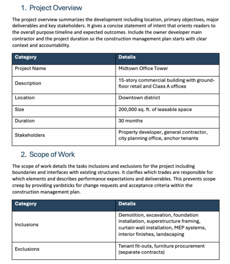 How to Make a Construction Management Plan (with Example & Template)