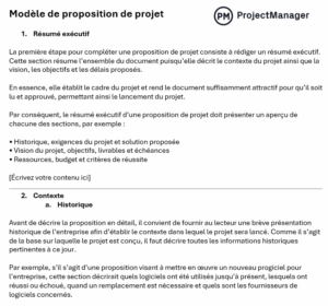 Modèle de proposition de projet (gratuit) - ProjectManager