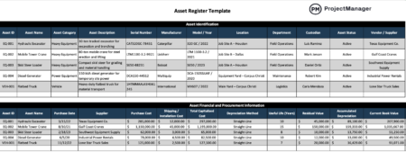 Asset Register Template for Excel (Free Download)