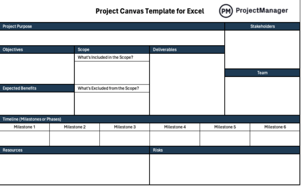 Project Canvas Template for Excel (Free Download)