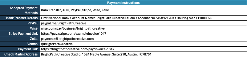 Freelance Invoice Template for Excel (Free Download)